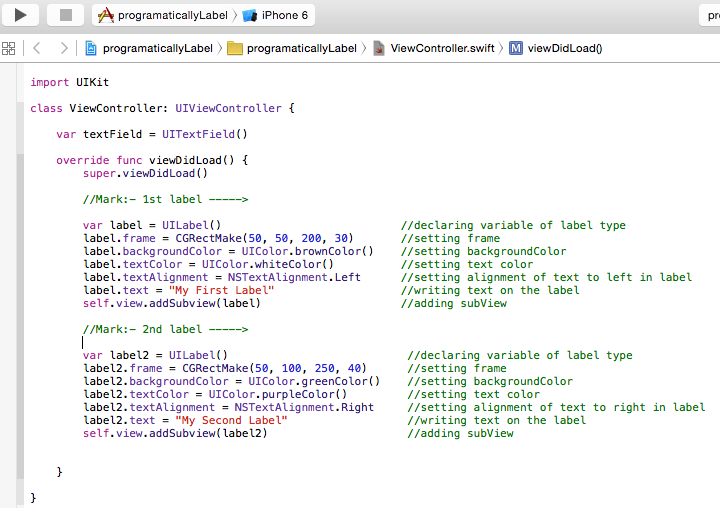 Swift World How To Programmatically Design Uilabel In Swift