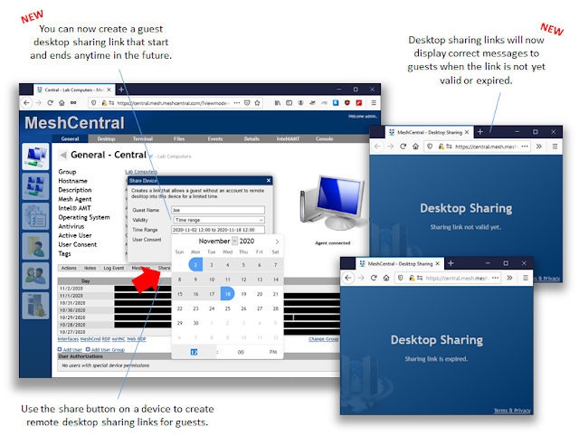 MeshCentral - Desktop Sharing and MeshCentral Router Improvements