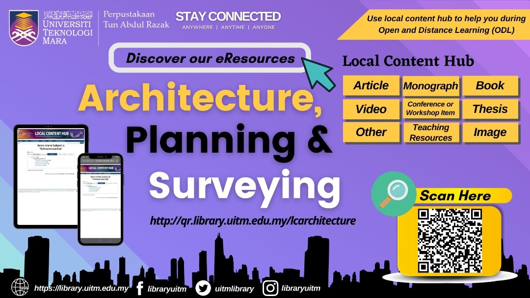 Discover Our eResources Architecture, Planning & Surveying Local Content Hub - Perpustakaan UiTM