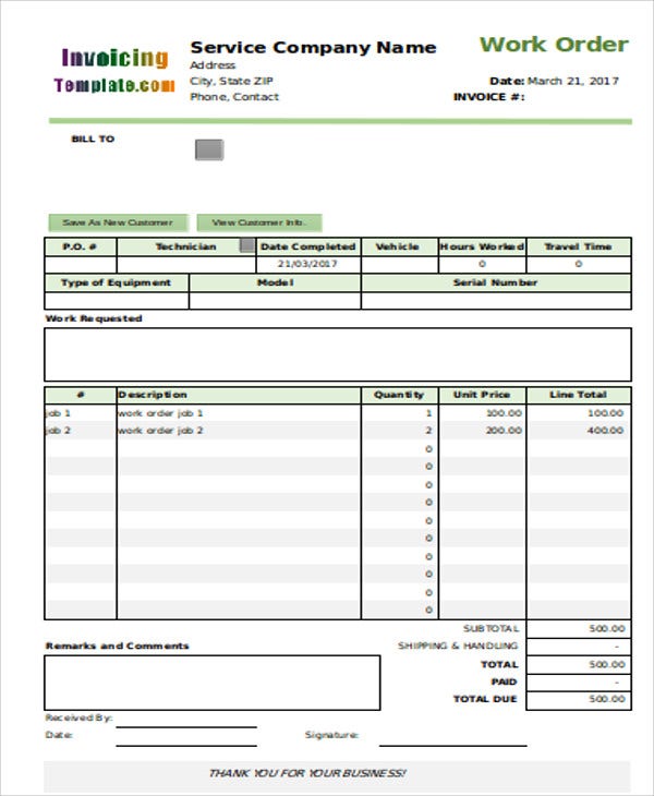 Electrician Invoice Sample - Invoice Template