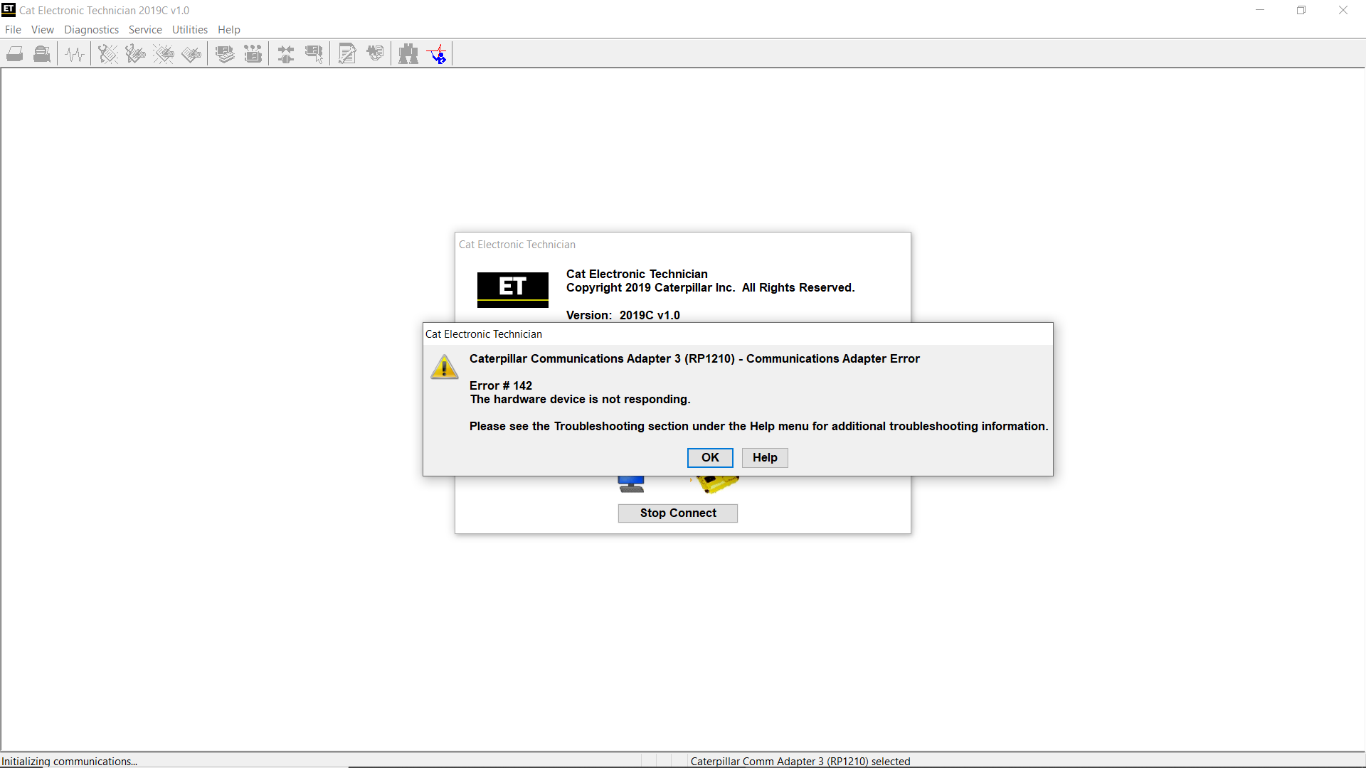 Test the Connection to the ECM using CAT Communication Adapter 3 ...