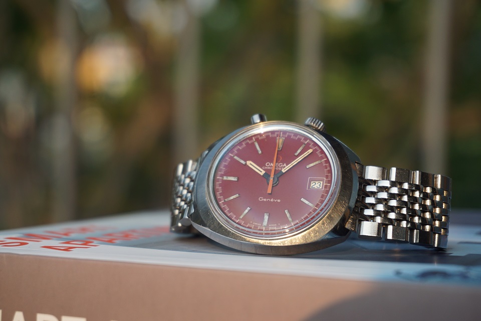 Jam tangan for sale: OMEGA Chronostop Driver Maroon Dial (SOLD)