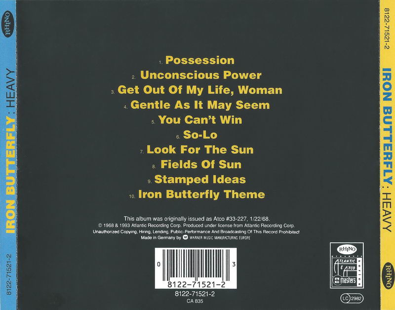 ENTRE MUSICA: IRON BUTTERFLY - Heavy (1968 - 1993)