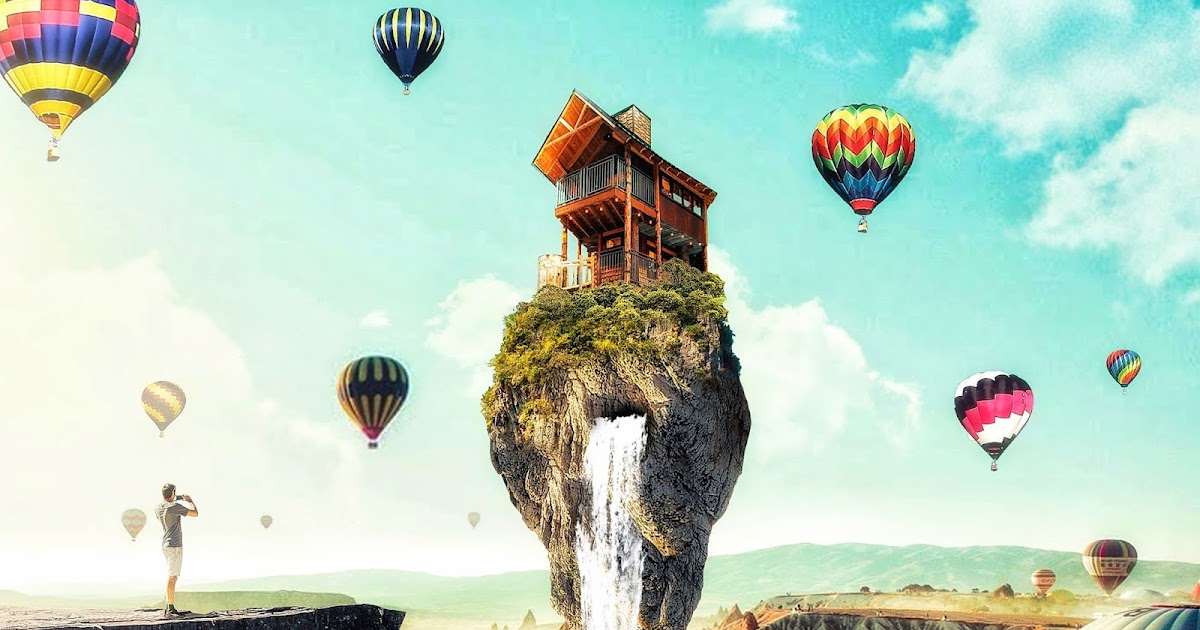 Visual art tutorials: Fantasy Floating island - photoshop manipulation