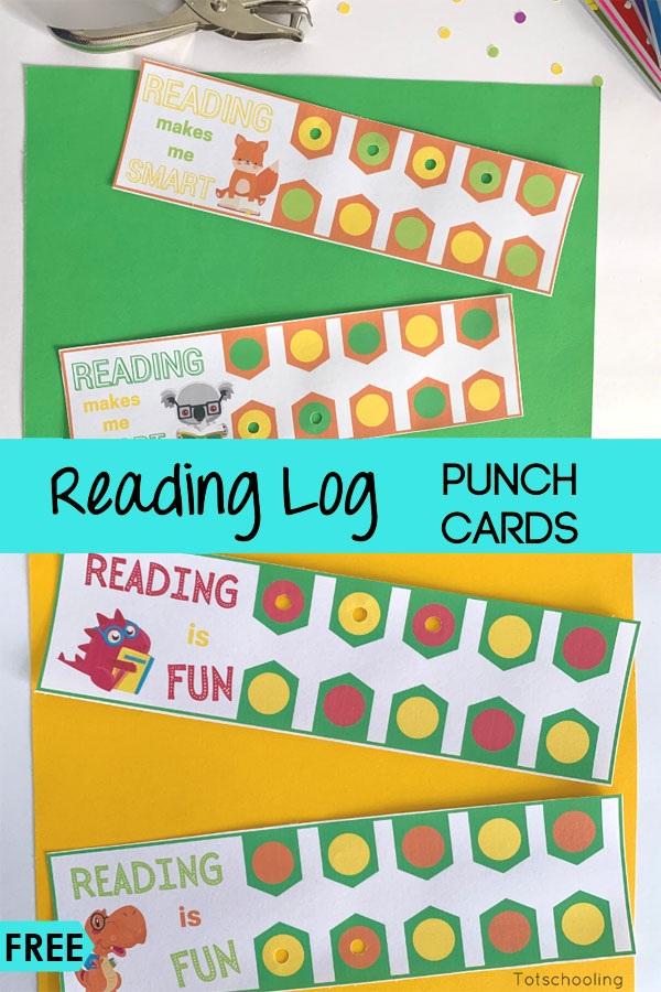 Reading Log Punch Cards | Totschooling - Toddler, Preschool ...