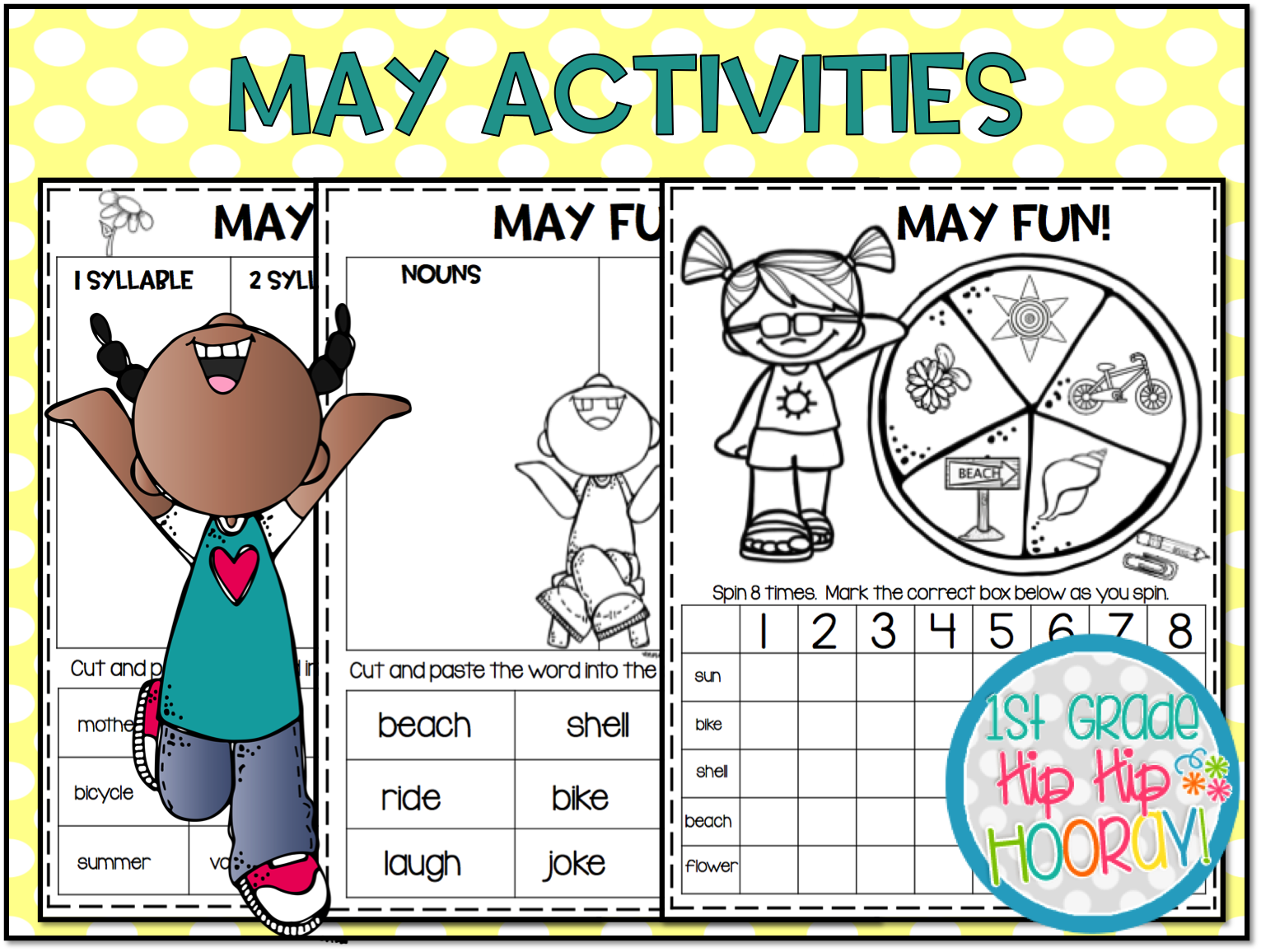 1st Grade Hip Hip Hooray!: May Math and Literacy Activities!!