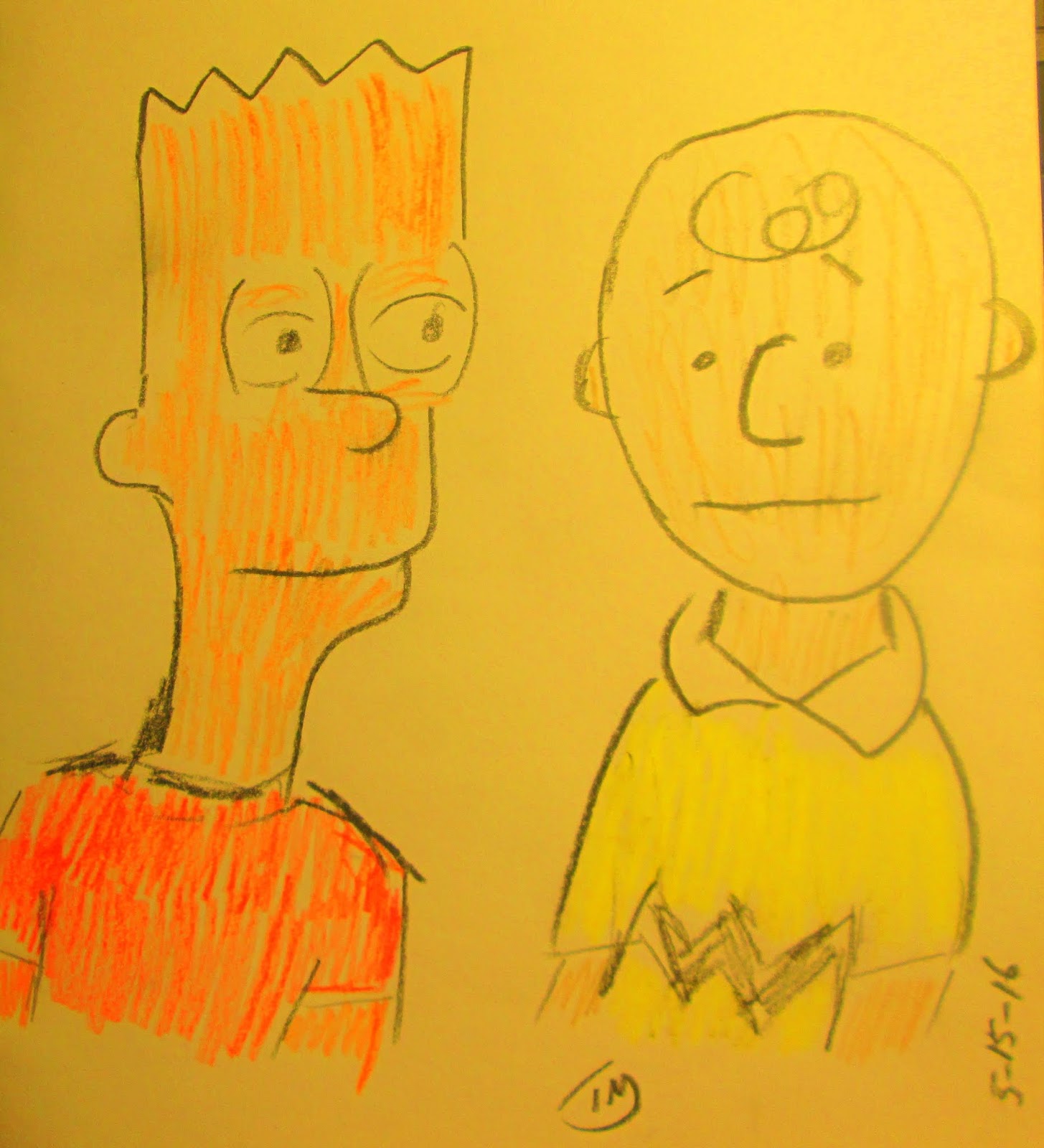 What The Art!: Bart Simpson & Charlie Brown - Colored Pencil