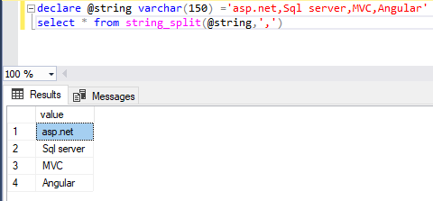 SQL SERVER : Split comma separated string value - ASPMANTRA | Asp.Net,MVC,AngularJs,Jquery ...