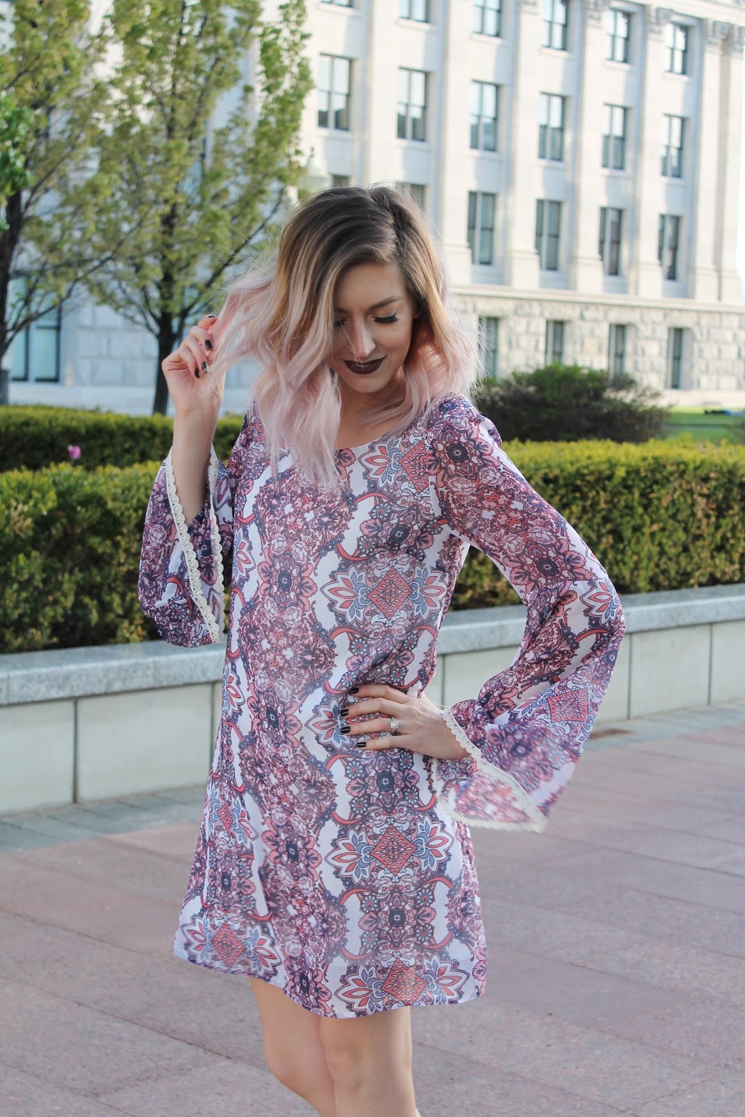 Spring Shift Dress - Arrows & Apricots