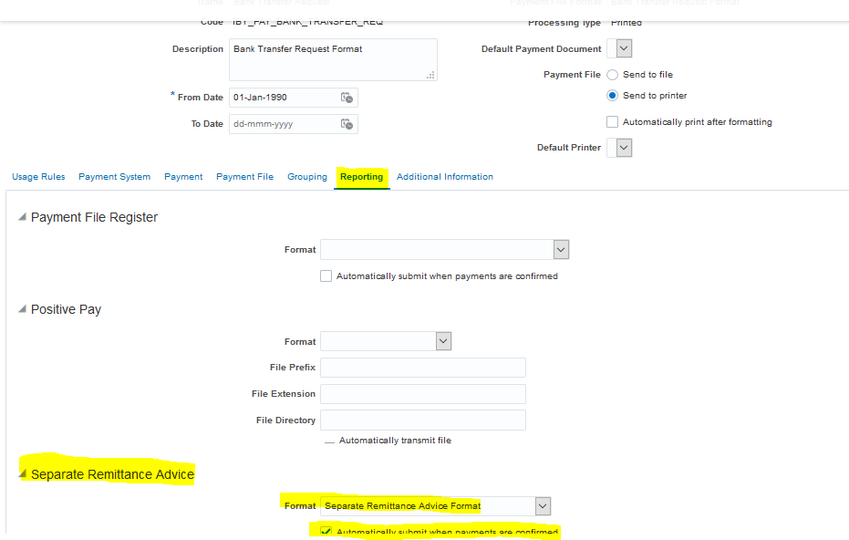 Oracle Application S Blog Separate Remittance Advice In Oracle Fusion