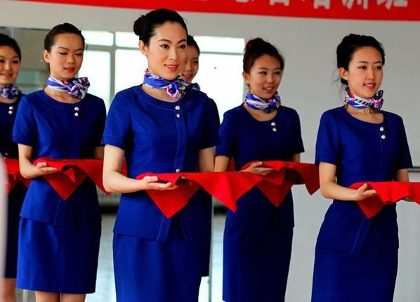 The Uniform Girls: [PIC] Chinese Air Hostess Blue uniforms - 1