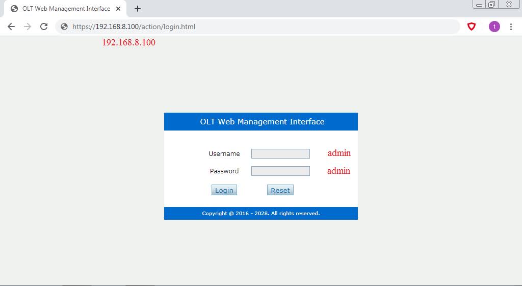 SYROTECH OLT initial configuration