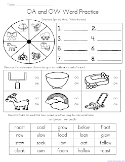 Teachers R US: oa, ow Worksheets