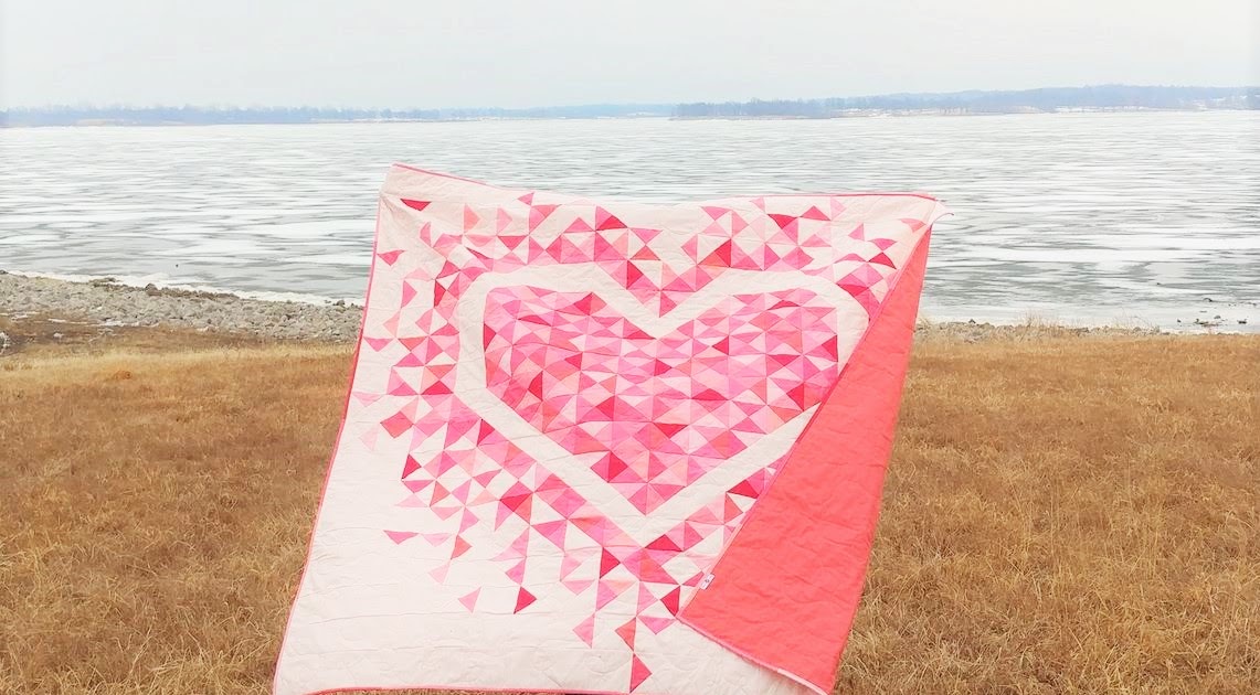 Slice of Pi Quilts: Exploding Heart - A Finished Quilt in All Pink!