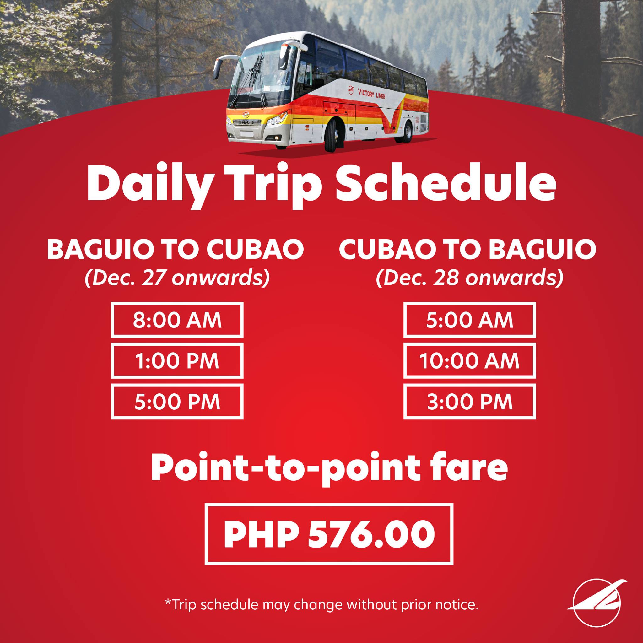 Updated Victory Liner Baguio Bus Trip Schedule And Travel Requirements