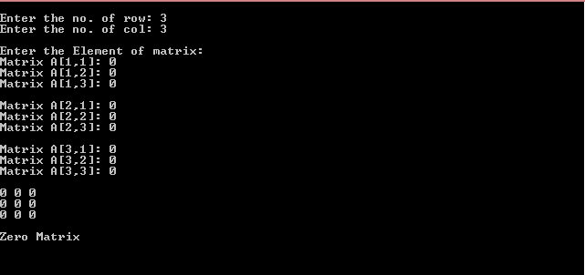 Zero Matrix or null matrix | Zero C# Zero Matrix or null matrix | Zero C#