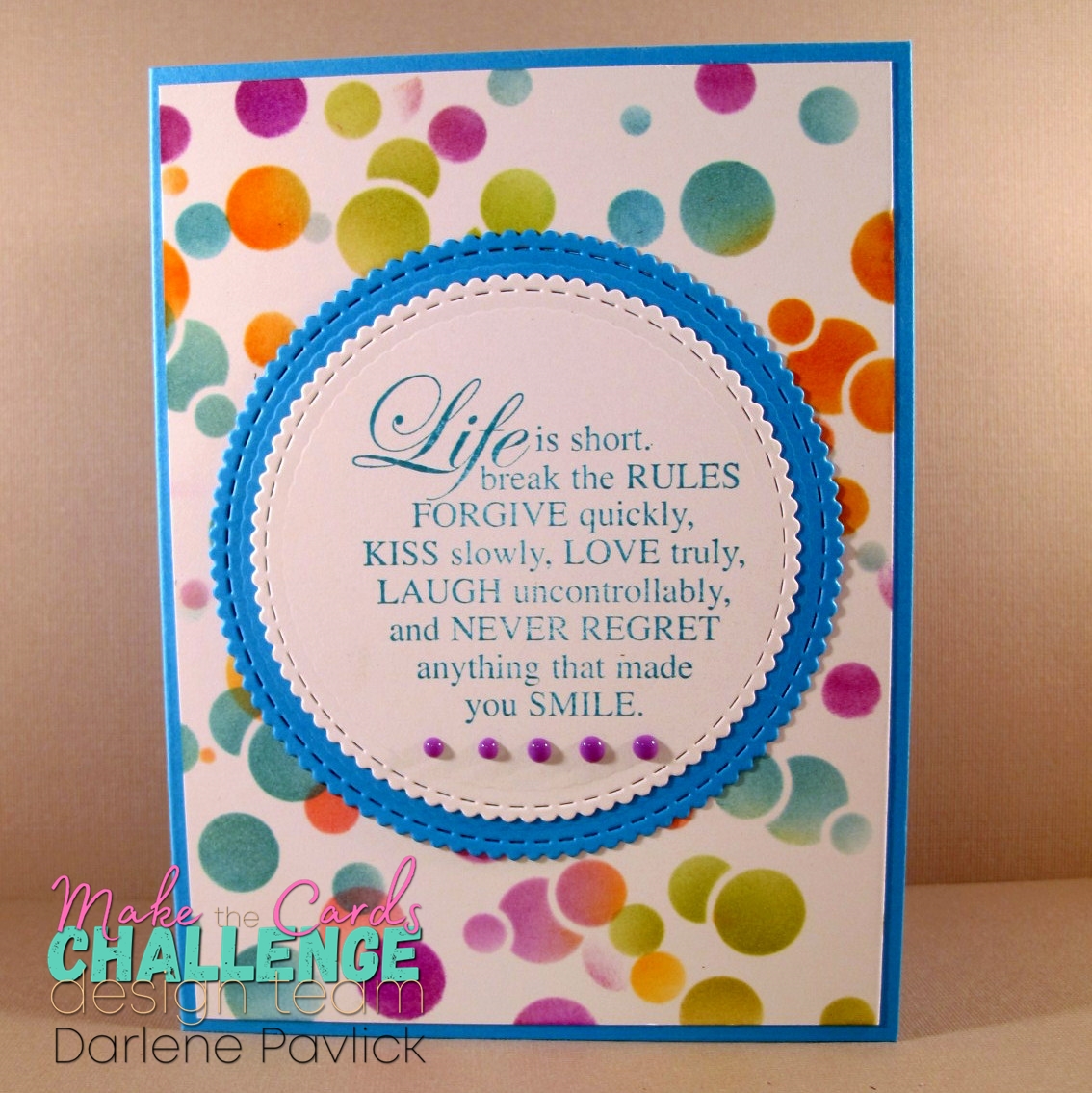 DAR'S CRAFTY CREATIONS: Make The Cards Challenge - Die Shape