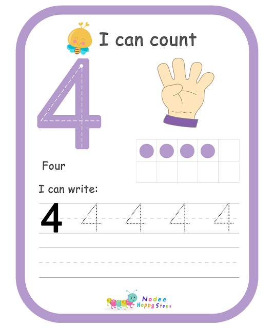 Number 4 for Kids - I can count, I can write - Four