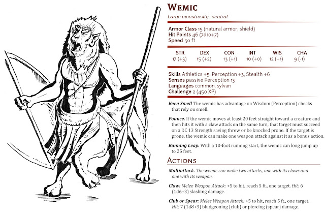 Inktober Monstrosities: W for Wemic