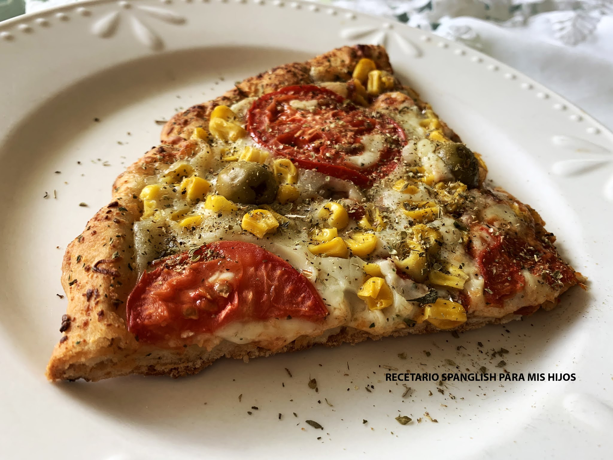 Recetario Spanglish para mis hijos: Pizza de choclo. Corn pizza