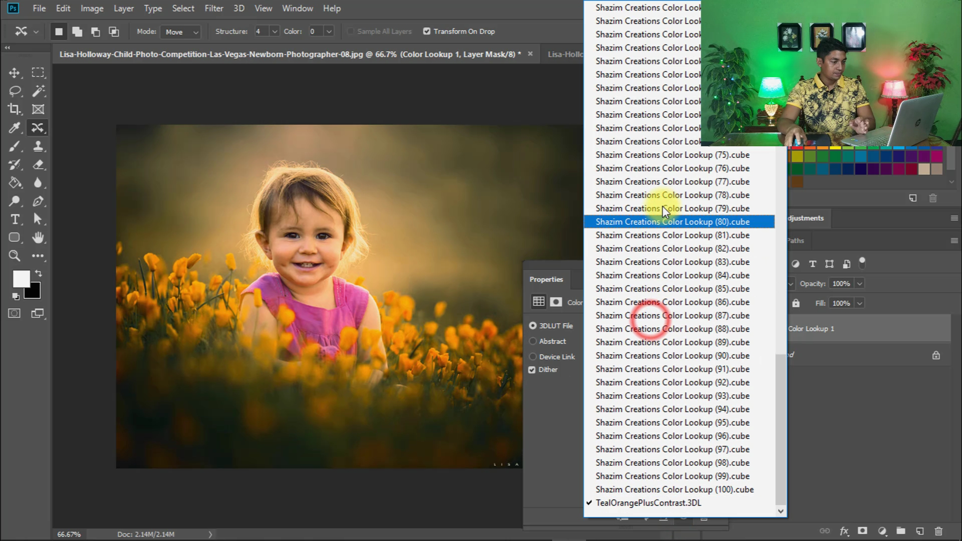 Free Download - 100 Color Lookup Presets 3DLuts in Photoshop