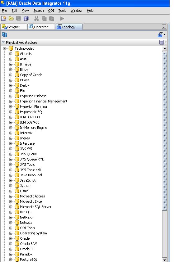 ODI Topology ~ Oracle Data Integrator