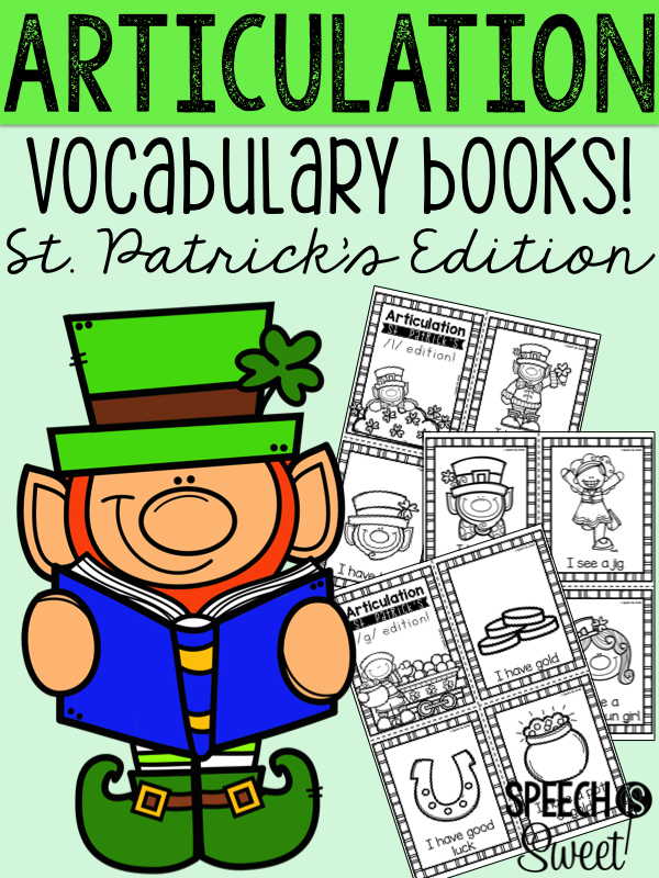 St. Patrick's Day Articulation Vocabulary Books Freebie! - Speech is Sweet