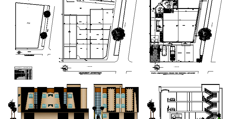 Hotel Project in a DWG file of 3 levels