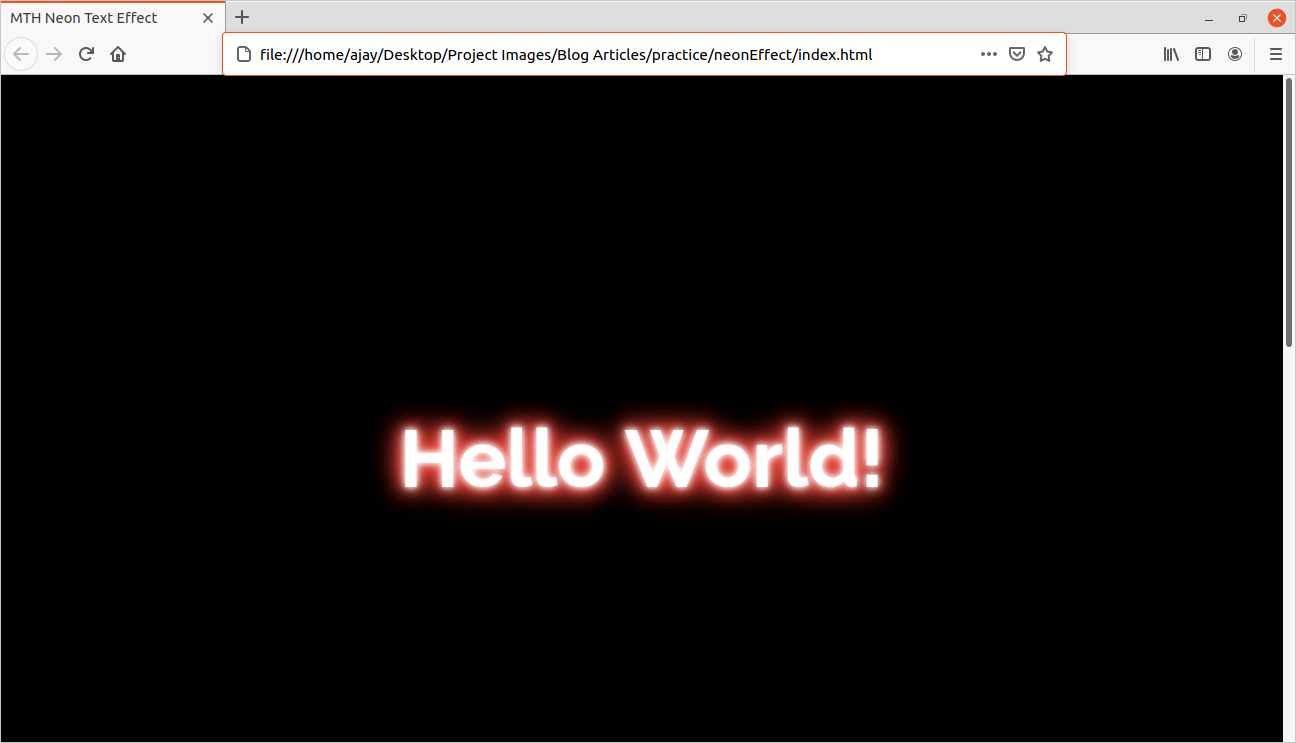 How to create Neon Text Effect using HTML and CSS - MTH Schools