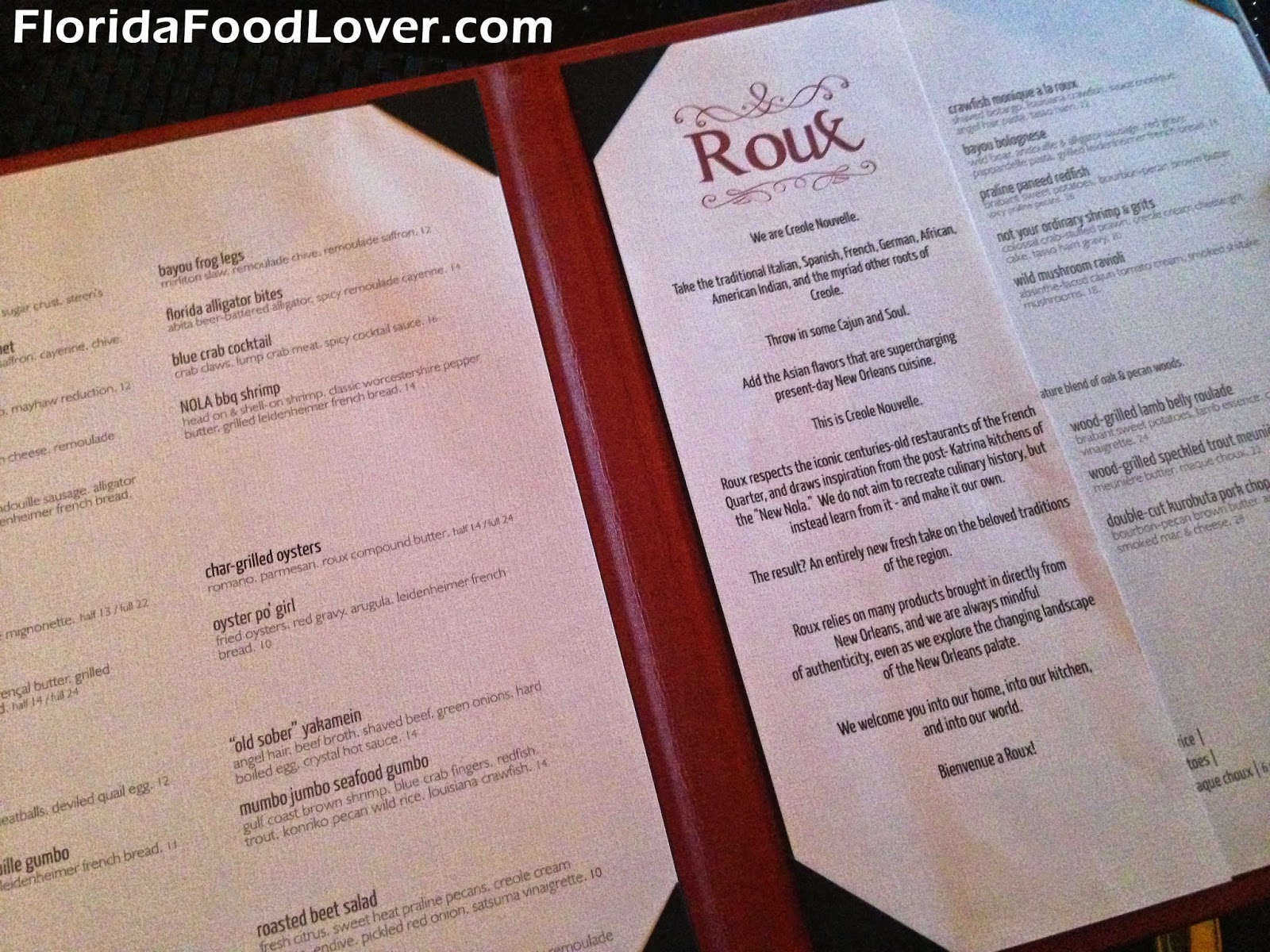 Florida Food Lover: Roux VIP Preview Dinner