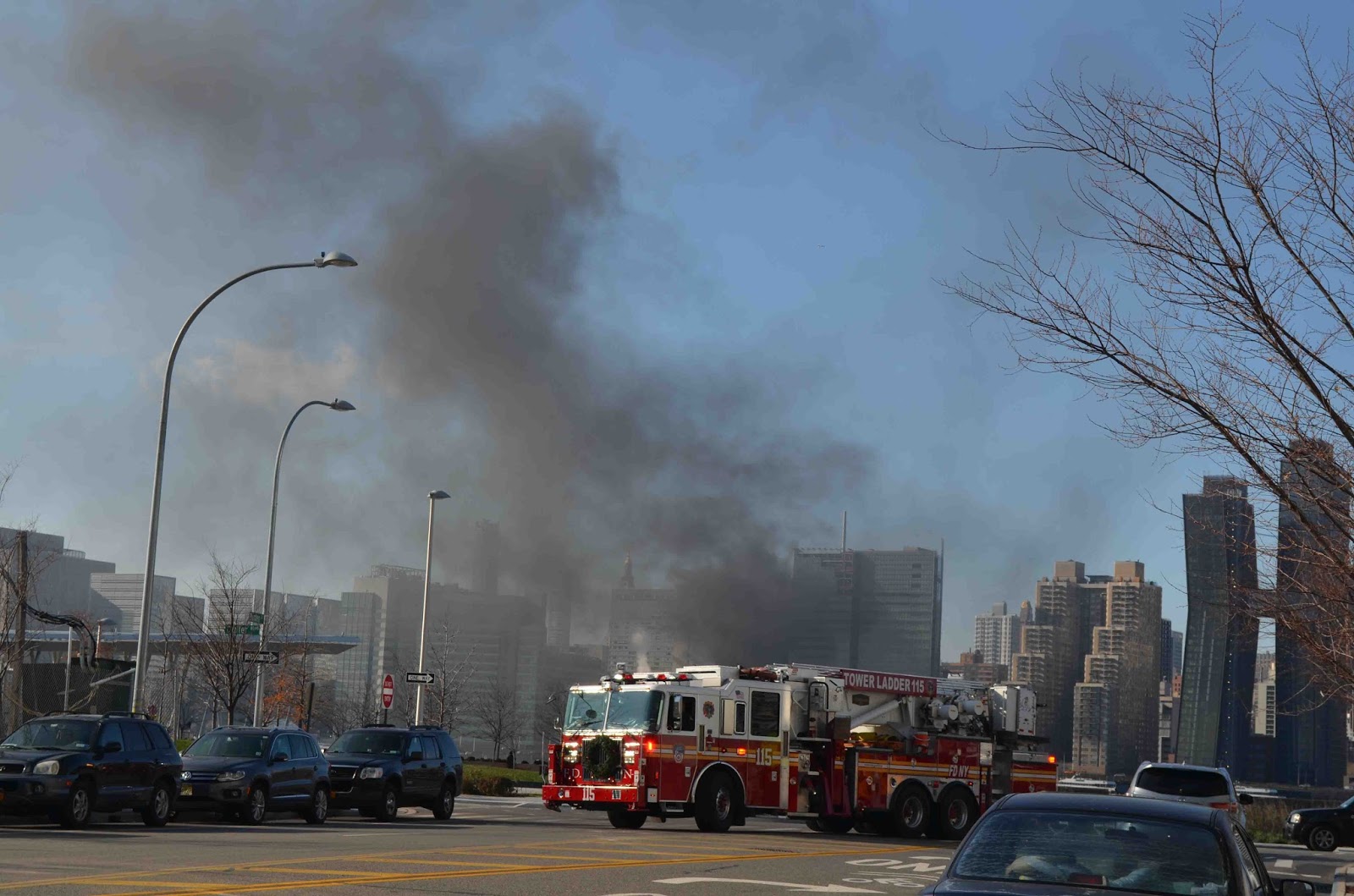 FIRE AT NYU LANGONE SEEN IN HUNTERS POINT