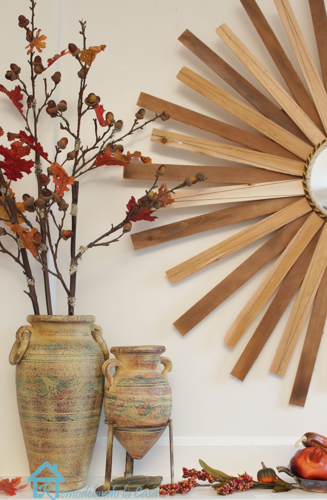 Neutral Pumpkin Wreath - Remodelando la Casa