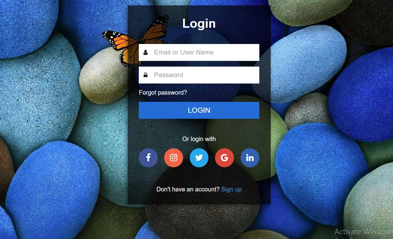 Transparent Login Form using HTML and CSS ( Source Code)