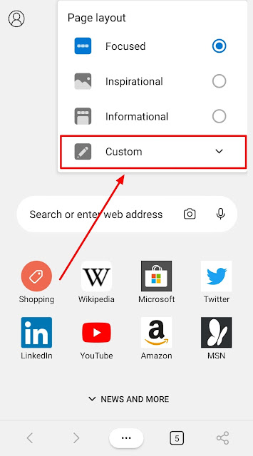 How to remove news feed in Microsoft Edge on Android?