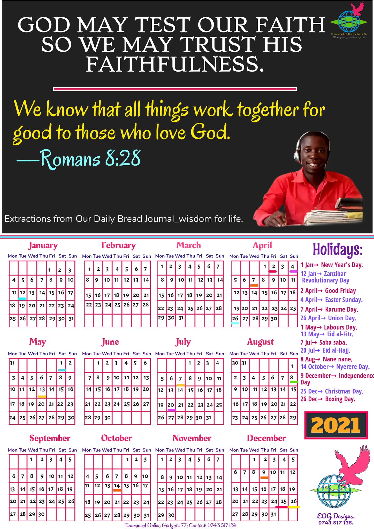 TUNATENGENEZA KALENDA [2021] YENYE PICHA ZAKO.