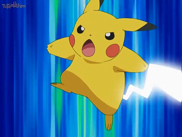 Pikachu usando Iron Tail (Imagens do Anime) ~ +Pokémonster Dex