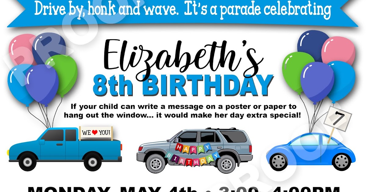Paper Perfection: Drive By Birthday Party - Car Parade Invitation