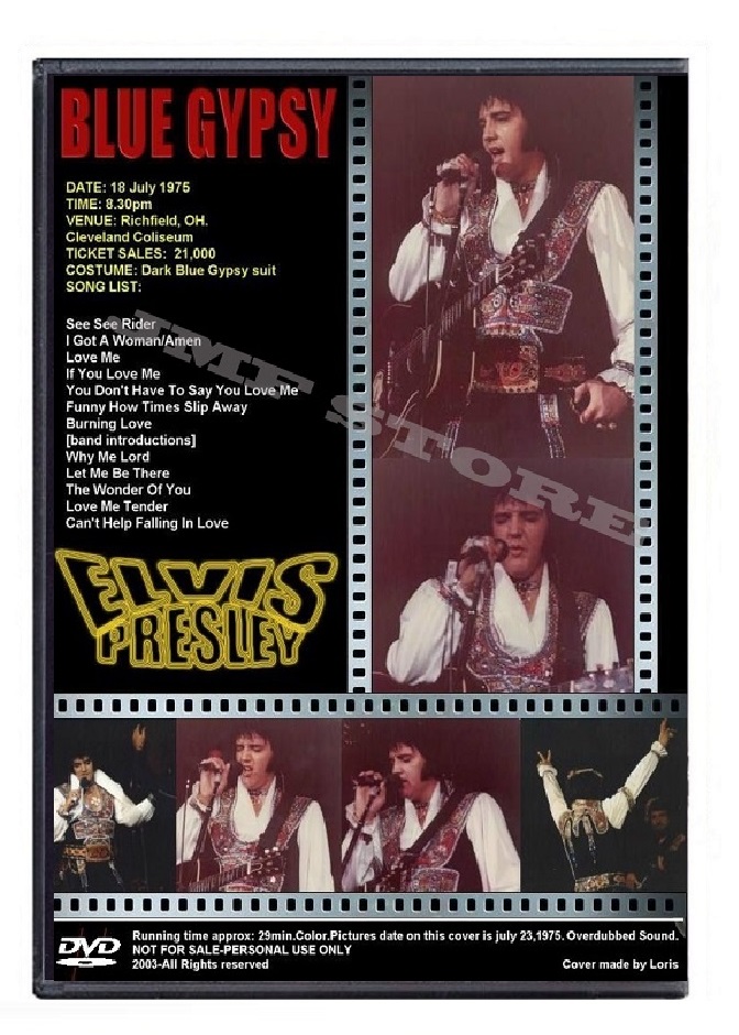 ELVIS PRESLEY BLUE GYPSY 75 REMASTERED DVD - ELVIS PRESLEY STORE