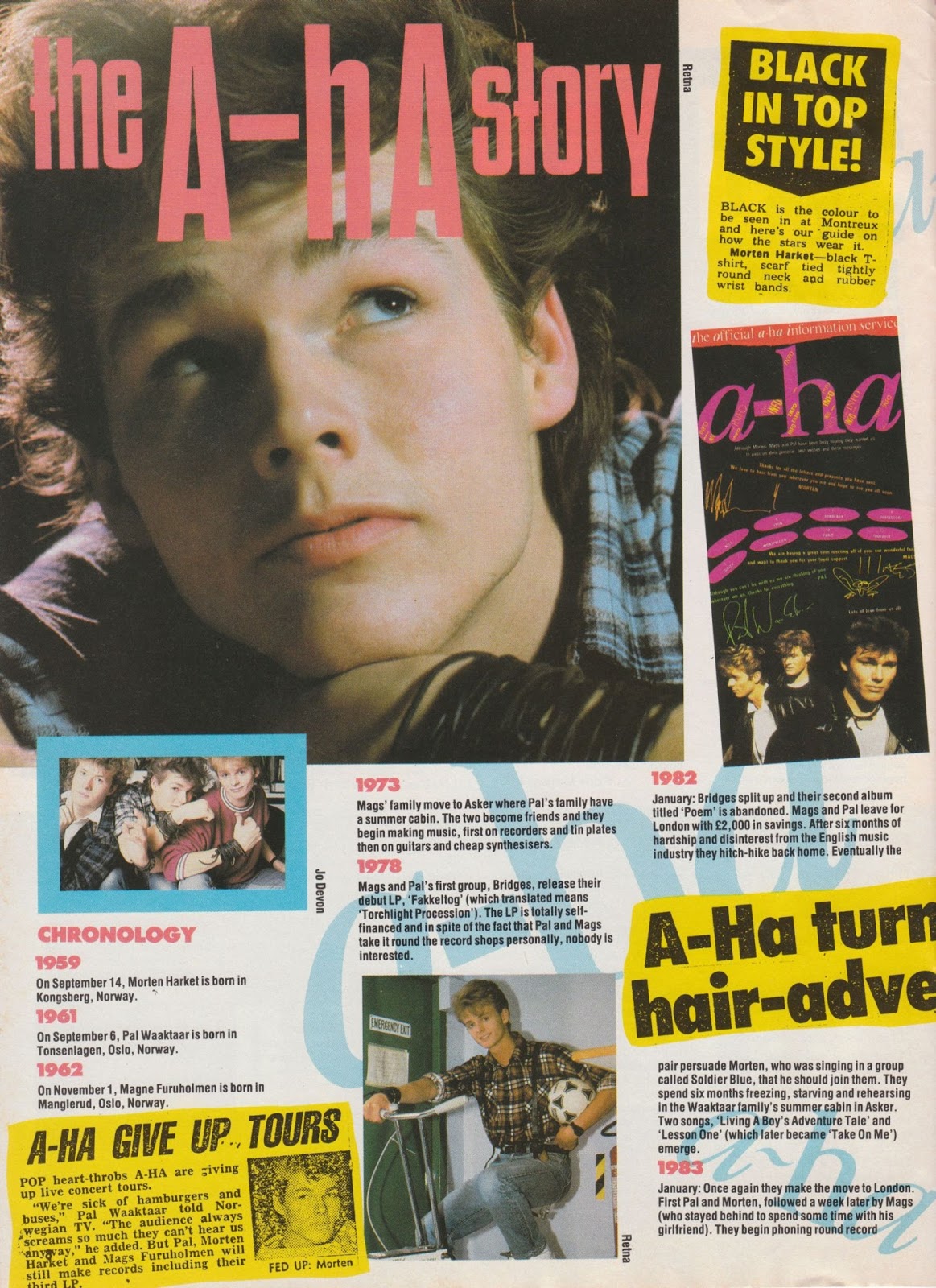 Top Of The Pop Culture 80s: Aha - Number One Magazine 1986