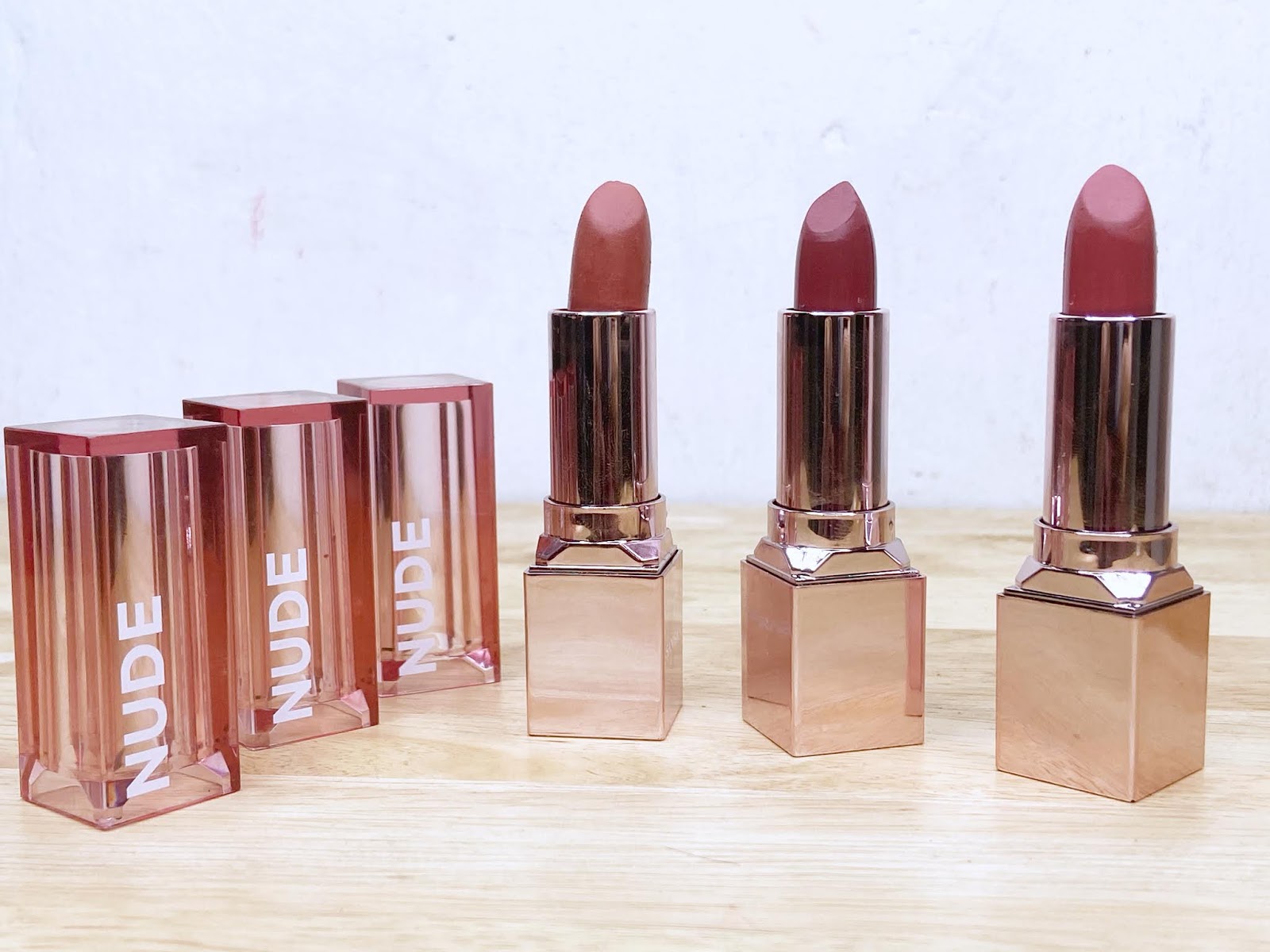 HBC San San Nude Lipsticks in Cinnamon, Coco Fudge and Amaretto ...