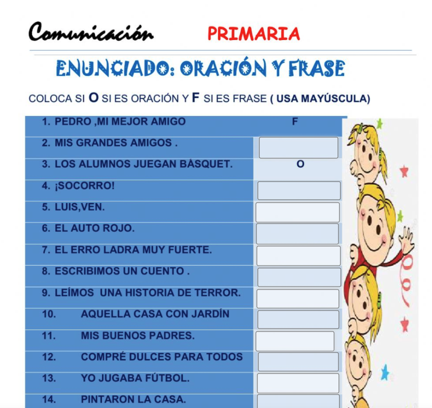 Enunciado, frase y oración