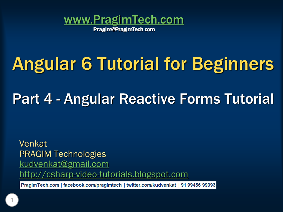 Sql Server Net And C Video Tutorial Angular Reactive Forms Slides