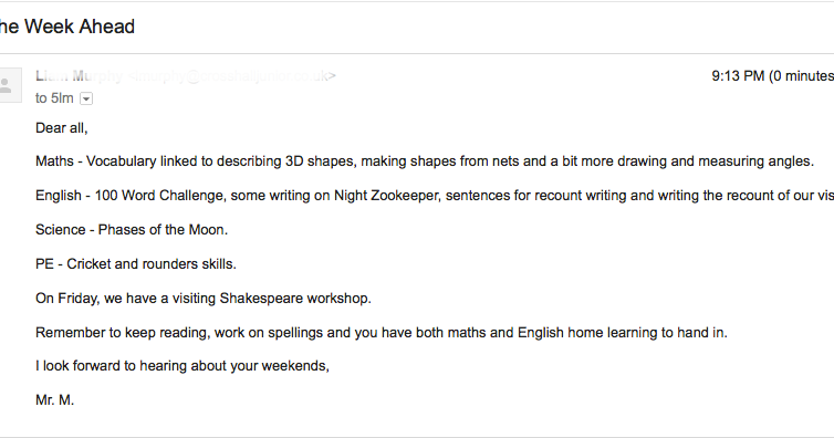 Primary Ideas: Weekly Email