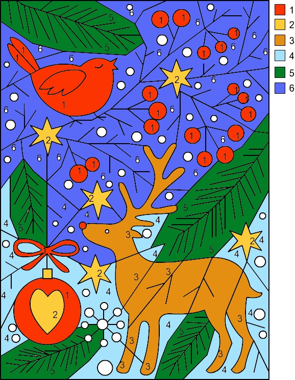Nicole's Free Coloring Pages: CHRISTMAS * Color by Number