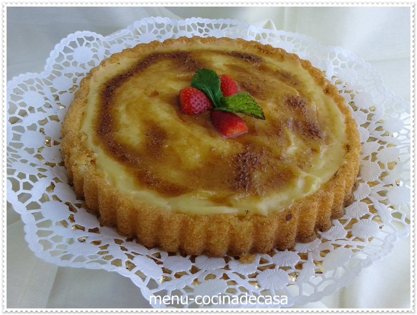 menu-cocinadecasa: TARTA DE CREMA PASTELERA MUY MUY FÁCIL