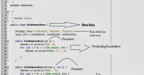 Menampilkan Array Satu Dimensi dan Dua Dimensi dengan Menerpakan ...