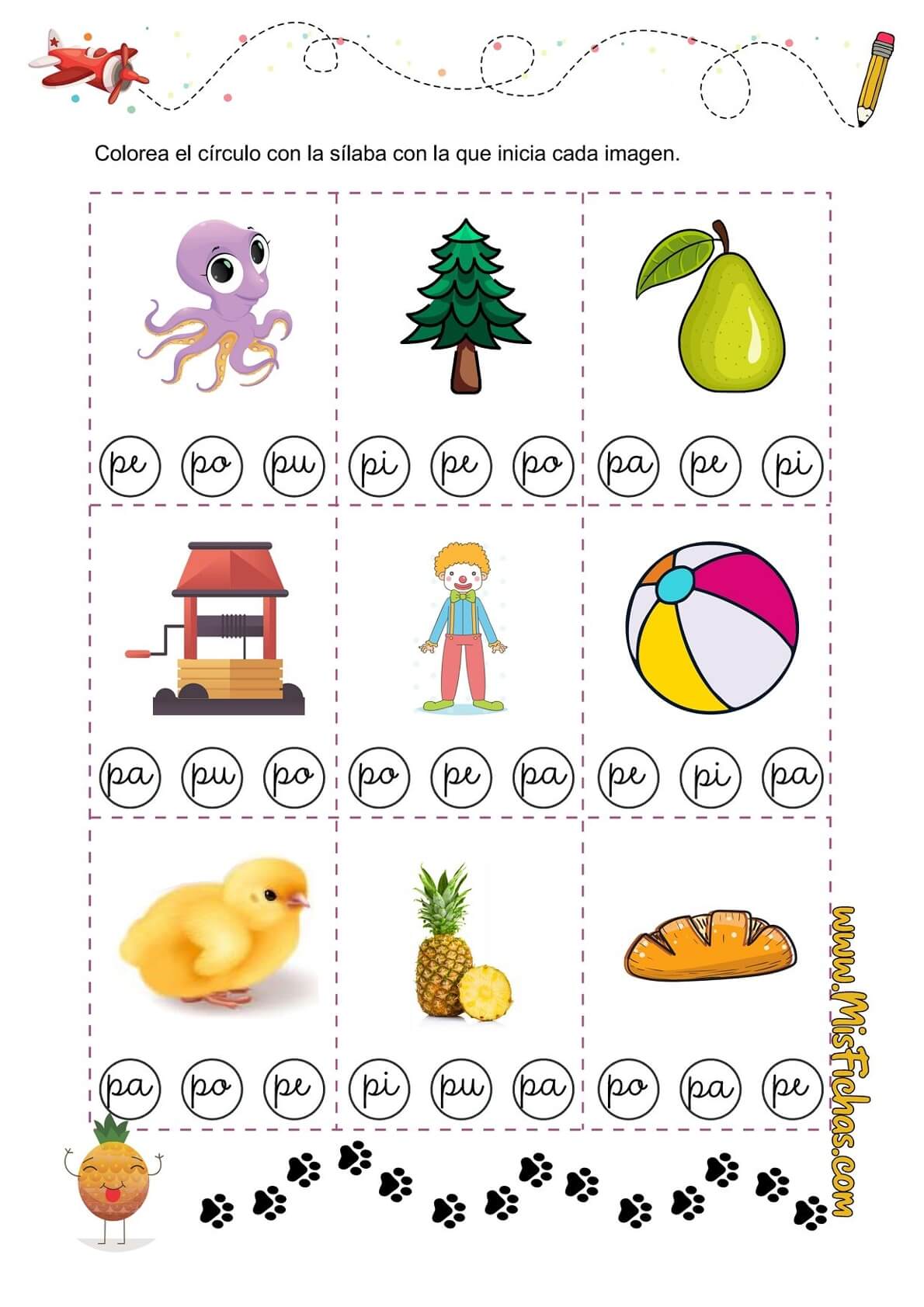 Fichas para Sílabas Pa Pe Pi Po PU | Materiales Educativos para Maestras