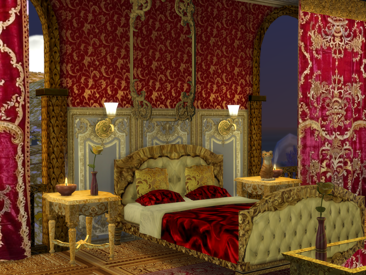 Anna Quinn Stories: Golden World 2nd Set Bed For SIMS 4