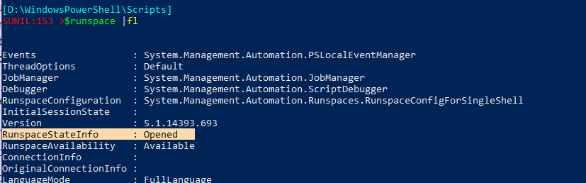 Working with RunSpace in Powershell