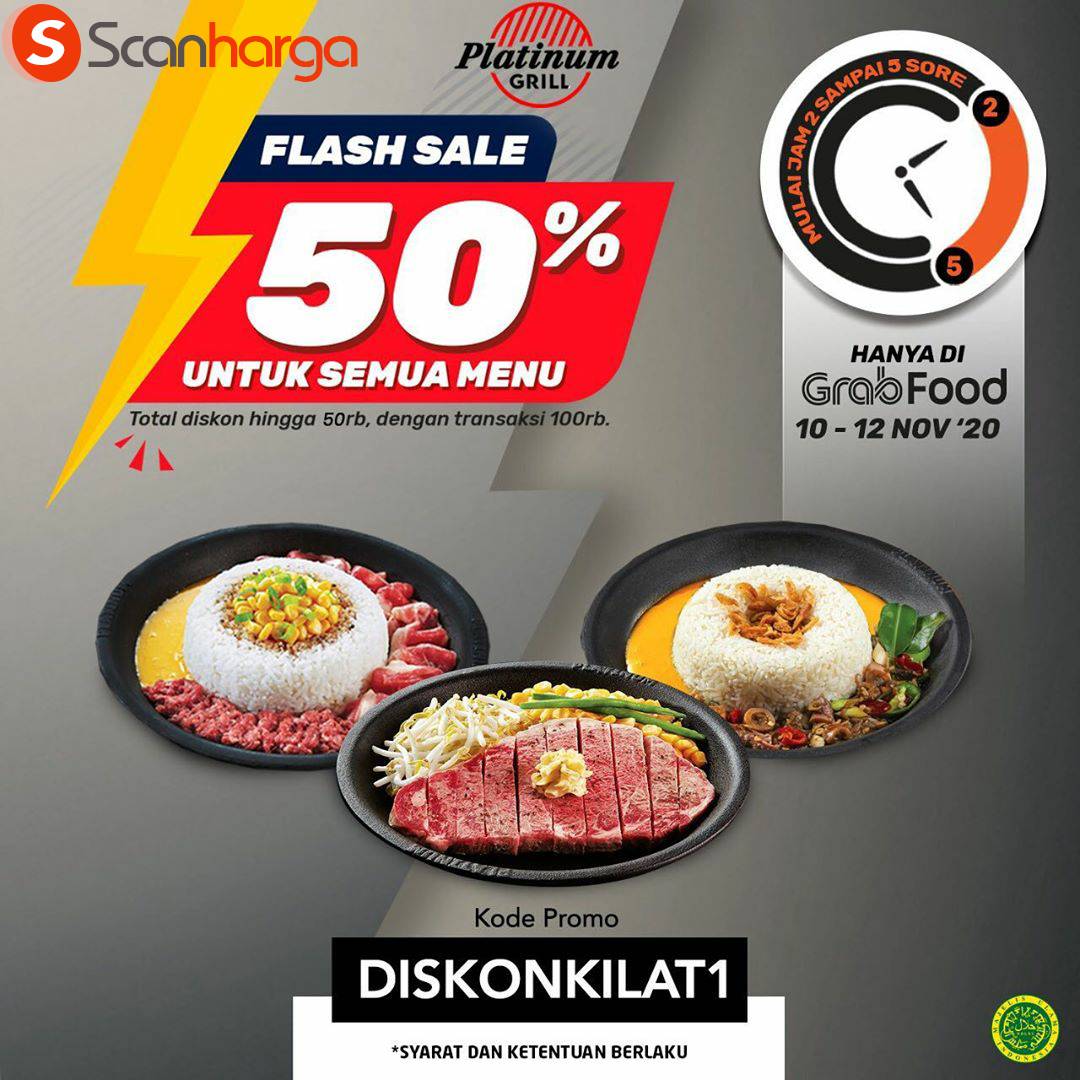 Promo Platinum Resto: Flash Sale 11.11 - Diskon 50% semua Menu | scanharga